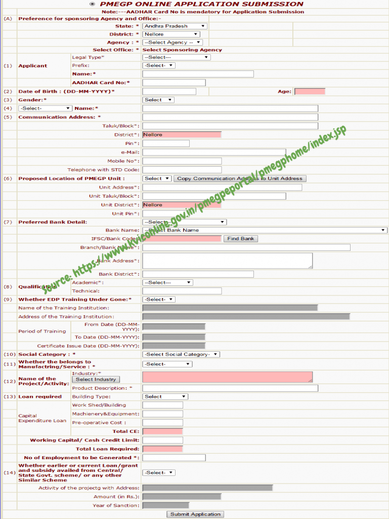 PMEGP Online Application Process at kviconline.gov.in/pmegp
